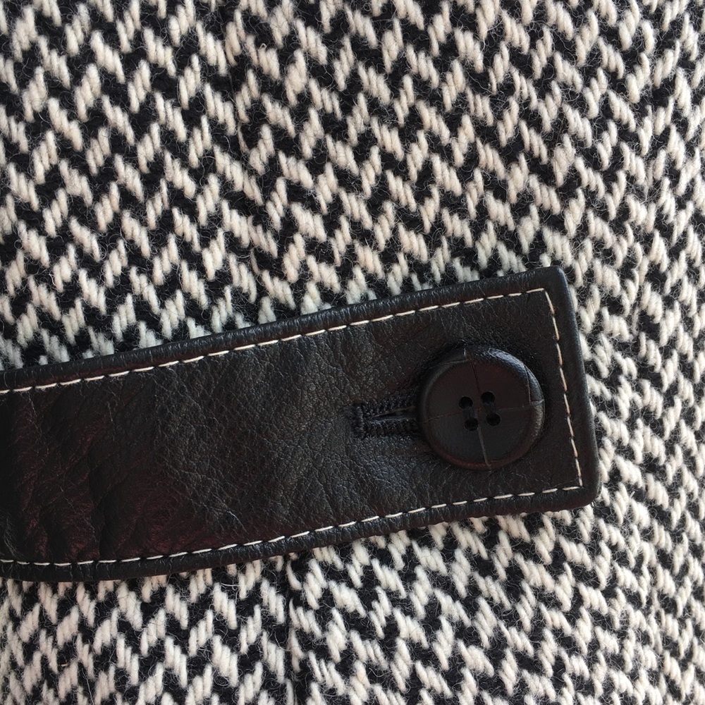 Talbots Leather Trimmed Tweed Jacket - Gem